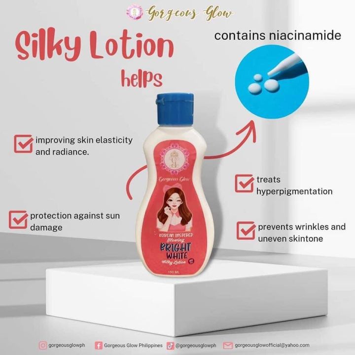 Gorgeous Glow Korean Inspired Bright White SILKY Lotion | Lazada PH