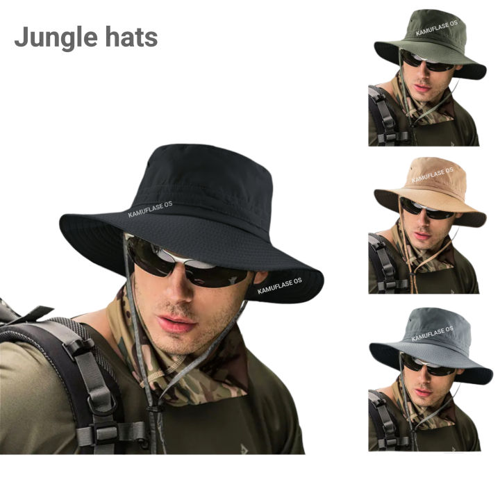 Jungle Hats - Topi Gunung Topi Hiking Pria wanita Topi Rimba Military ...