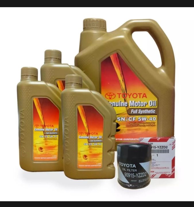 Toyota Genuine Motor Oil Full Synthetic 5W-40 Oil Change Bundle For ...