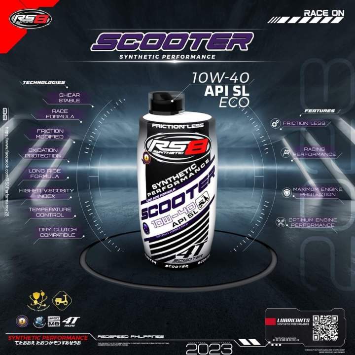 RS8 Scooter 4T 10w40 (Synthetic Performance) | Lazada PH