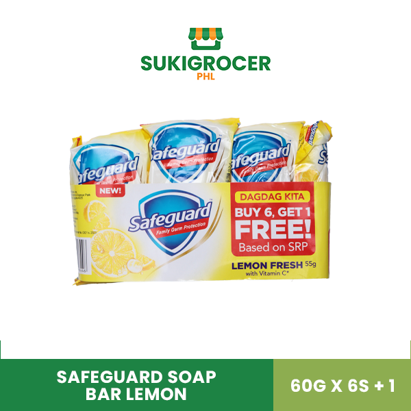 Safeguard Soap Bar Lemon 60G x 6s + 1 | Lazada PH