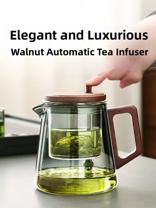Elegant Glass Tea Pot Office Use Tea Water Separator Inner Tank High ...