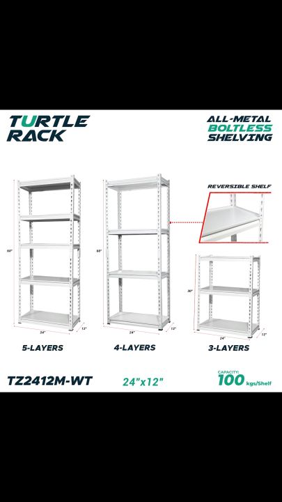 TZ All-Metal /MDF board BOLTLESS Turtle RACK Adjustable Metal Shelf 3/4 ...