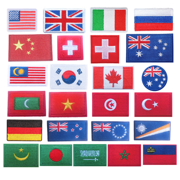 Embroidered Flag Patch Backpack Sticker World Countries National Flag ...