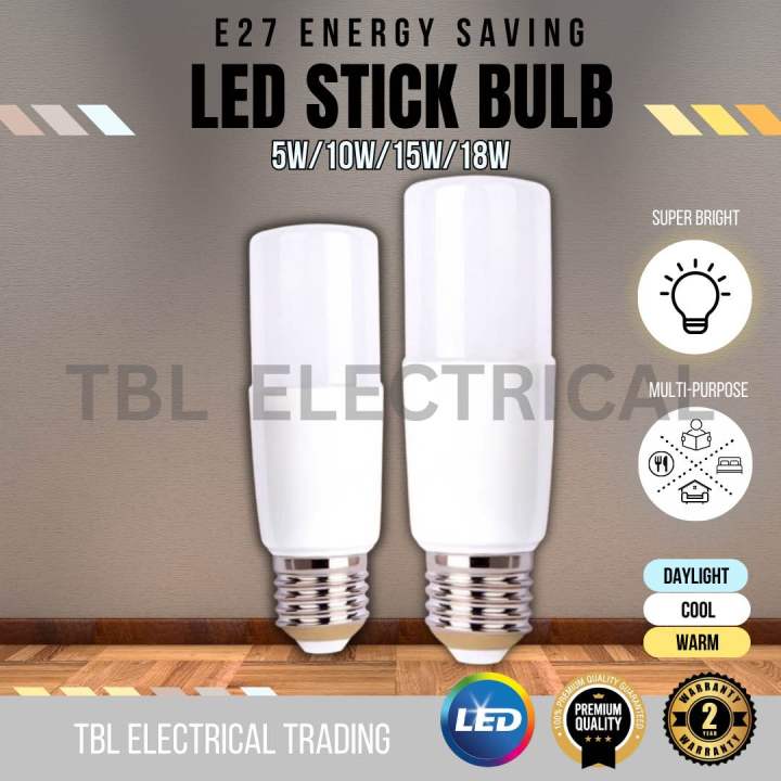 🔥SIRIM🔥LED Stick Bulb E27 PLC 10W 15W 18W Energy Saving Mentol Lampu Meja Siling Ceiling ...