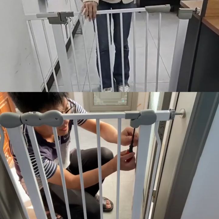 Baby Safety Gate Fence Guard With Security Lock No Drilling Child ...