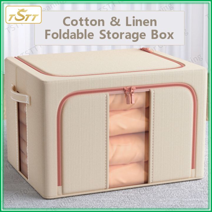 Multi-use Foldable Storage Box Cotton Linen Household Clothes Sorting ...