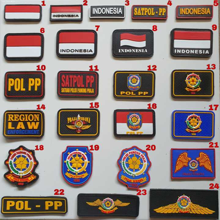 patch rubber logo pol pp - satpol pp - polisi pamong praja - tempelan ...