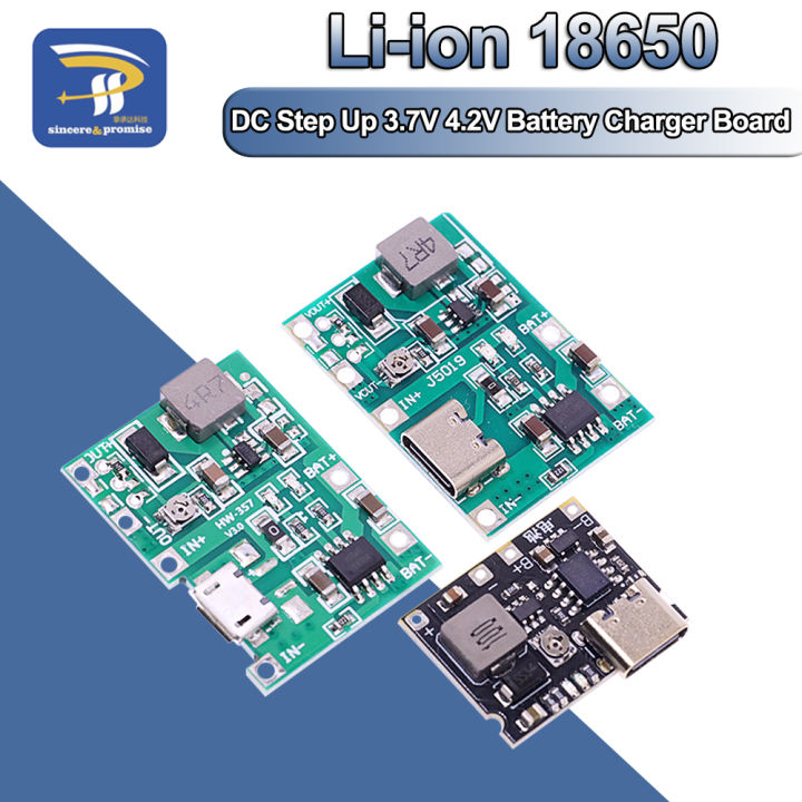 NEW Lithium Li-ion 18650 3.7V 4.2V Battery Charger Board DC-DC Step Up ...