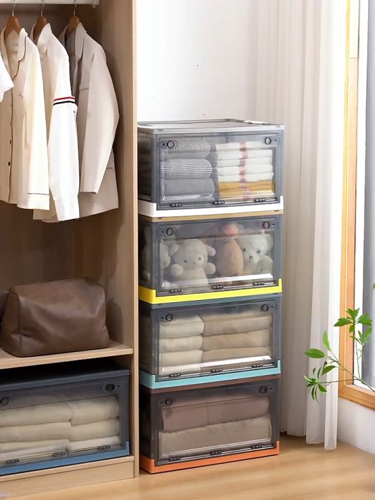 Foldable Storage Box Stackable Storage Drawer Cabinet Wardrobe Home ...