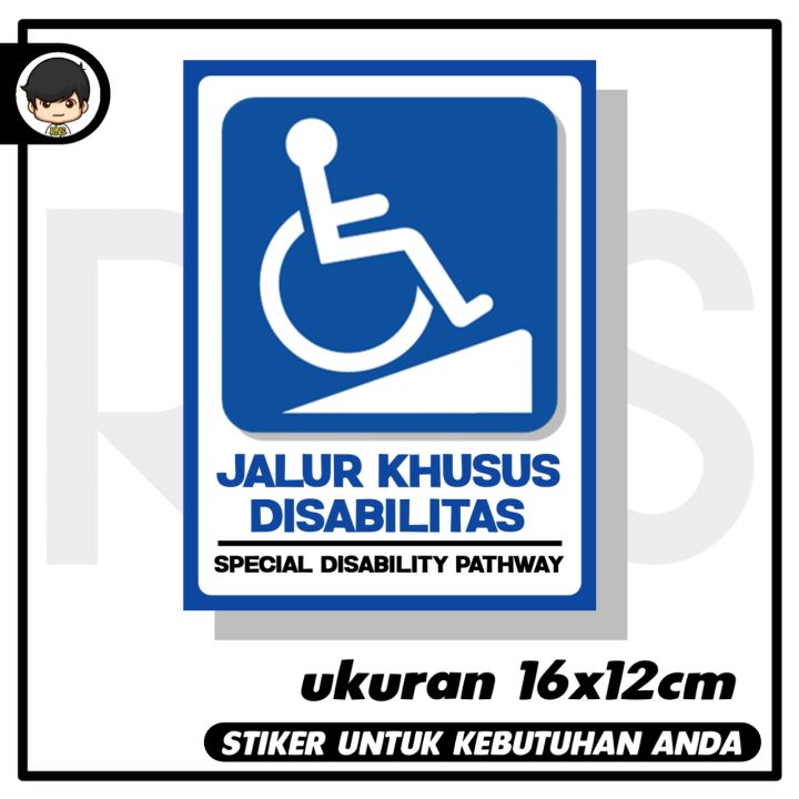 Stiker arah jalan jalur khusus disabilitas sticker rambu | Lazada Indonesia