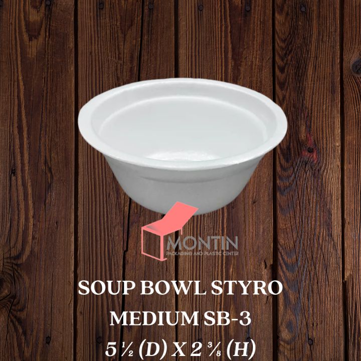 Soup Bowl Medium Styro SB-3 (50pcs per pack) | Lazada PH