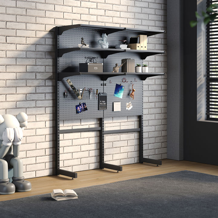 Pindeng No-Drill Hole Board Storage Rack Iron Art Computer Desk Stand ...