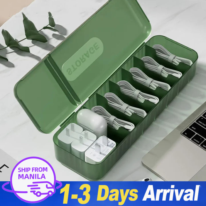 🔥Fast Shipping🔥7 Grid Data Cable Storage Box Multifunctional Large ...