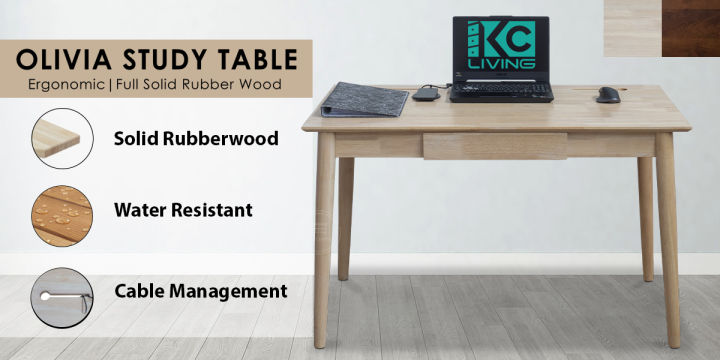 [KCL] Olivia Study Desk/ Working Table/ Computer Table/ Solid Rubber ...