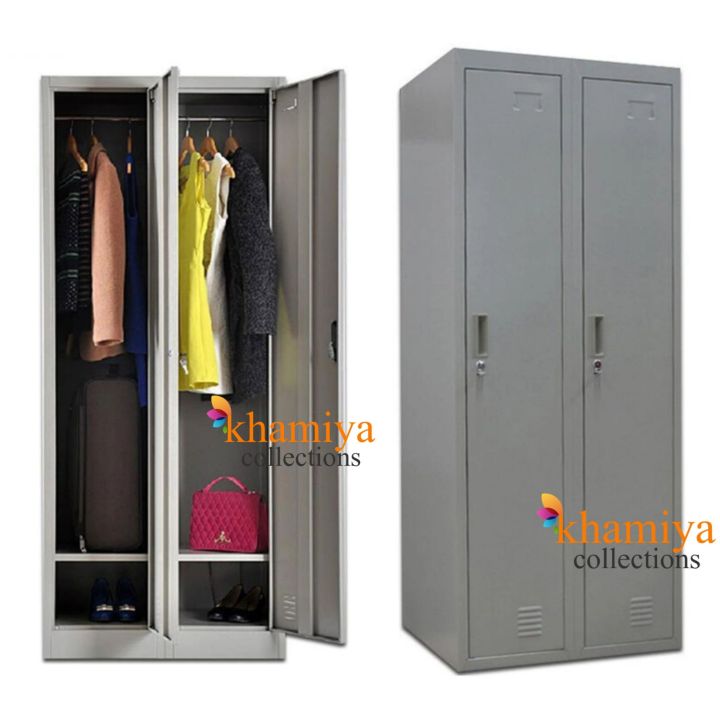 2 DOOR Metal Locker Key & Padlock, School Locker, Steel Locker, Gym Locker, 2 Storage ...