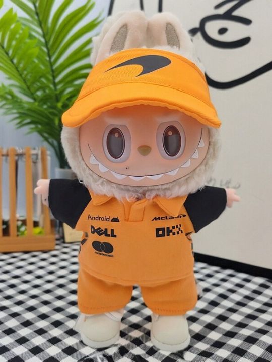 McLaren F1 Formula Racing Polo T-shirt 17cm Labubu Doll Clothes Hanger ...