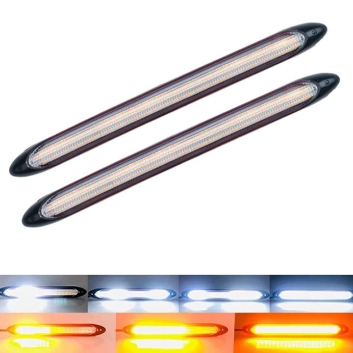 2pcs 12V LED DRL Strips Start Scaing Daytime Running Light for Car ...