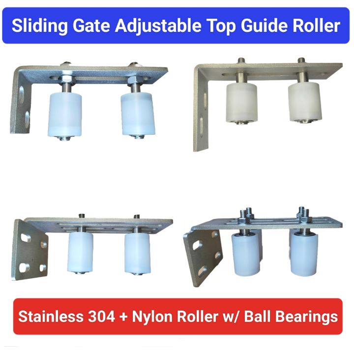 JE Stainless 304 Sliding Gate Top Guide Roller, L Bracket + Nylon ...