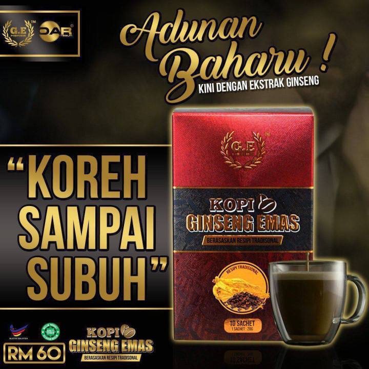 Kopi Ginseng Emas Original Khas Untuk Lelaki | Lazada