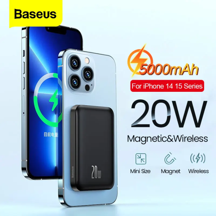 Baseus 5000mAh 20W Magnetic Mini Wireless Fast Charge Power Bank （With ...