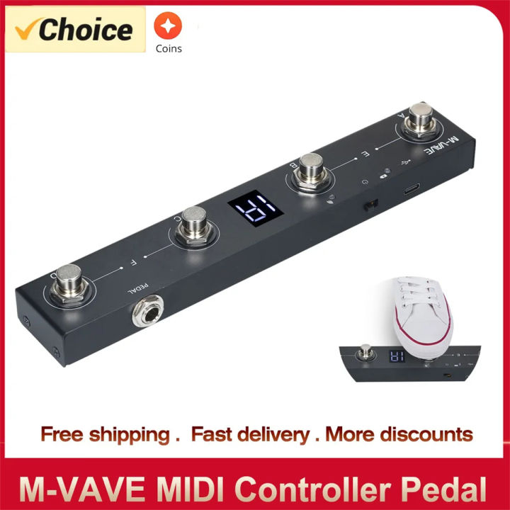 M-VAVE Chocolate MIDI Controller BT Rechargeable 4 Buttons MIDI Controller Pedal APP Control ...