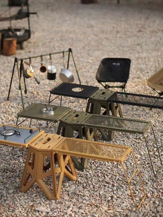 Lightweight Portable Folding Iron Art Table Outdoor Camping Multi ...
