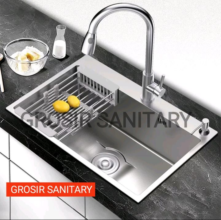 Kitchen Sink Stainless 6045 Komplit Set / Wastafel Bak Cuci Piring 1 ...
