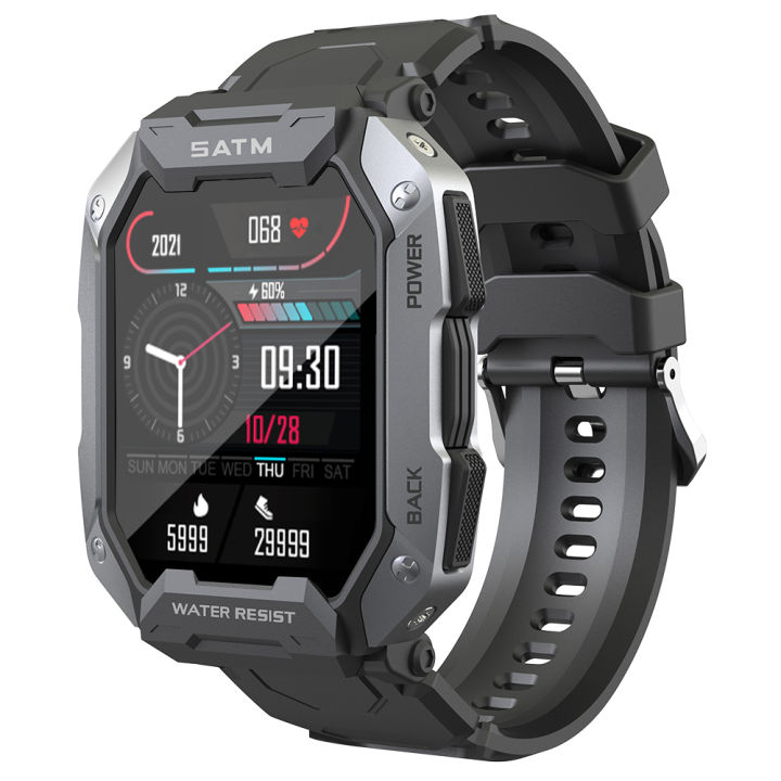 2023 C20 Military Smart Watch Men Carbon Black Ultra Army Outdoor IP68 ...