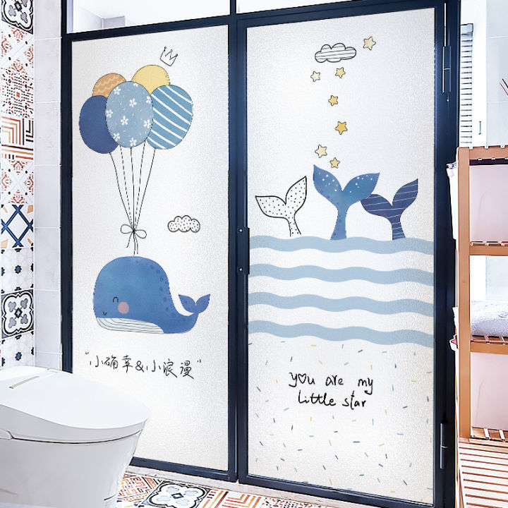 Bathroom Privacy Glass Sticker Transparent Frosted Window Film Toilet ...
