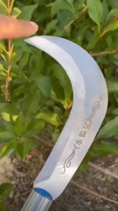 80CM/60CM Multipurpose Long Handle Sickle Durable High-Manganese Steel ...