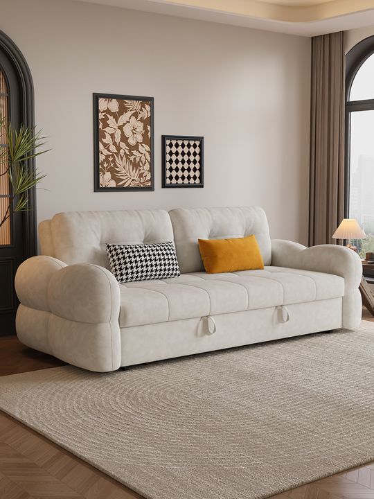 Modern Foldable Sofa Bed Cat Scratch Velvet Dual Purpose Living Room ...