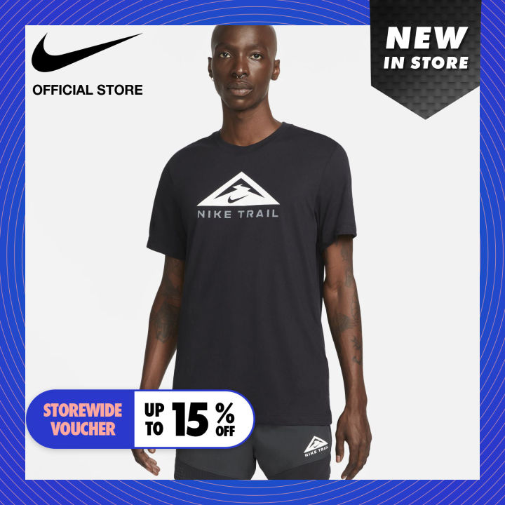 Nike Unisex Dri-fit Trail FS Tee - Black ไนกี้ เสื้อยืด Dri-fit Trail ...