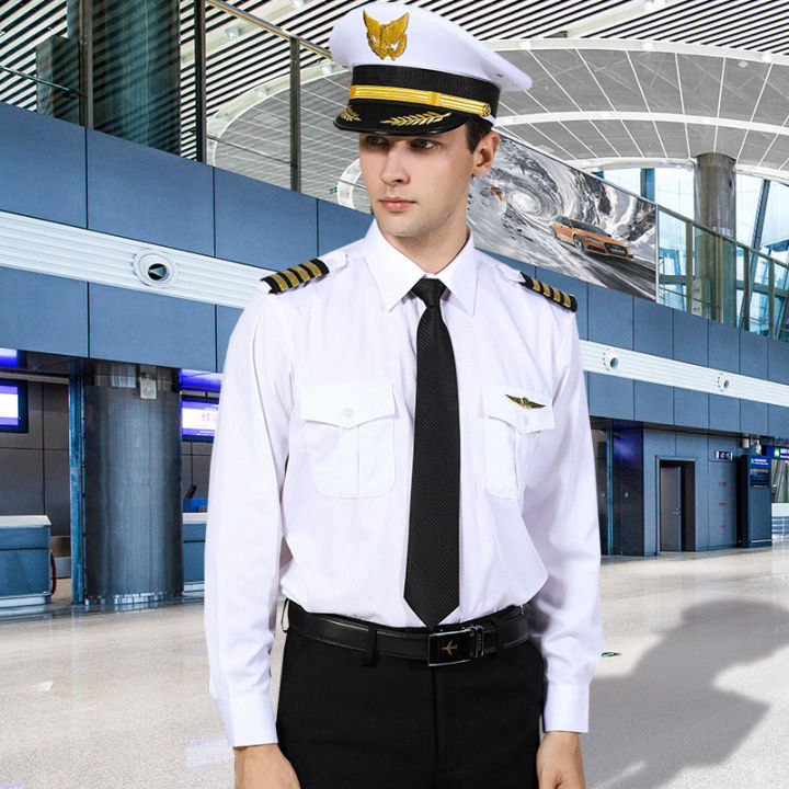 Captain Uniform Men's and Women's Shirt Empty Pilot Short Sleeve Hotel ...