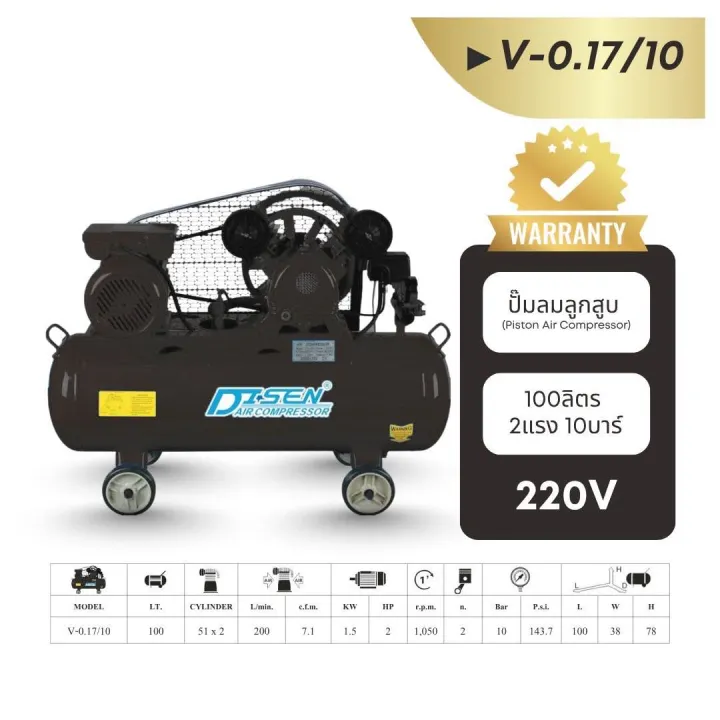 ปั๊มลมไดเซน 100ลิตร 2แรง 10บาร์ 220v | Lazada.co.th