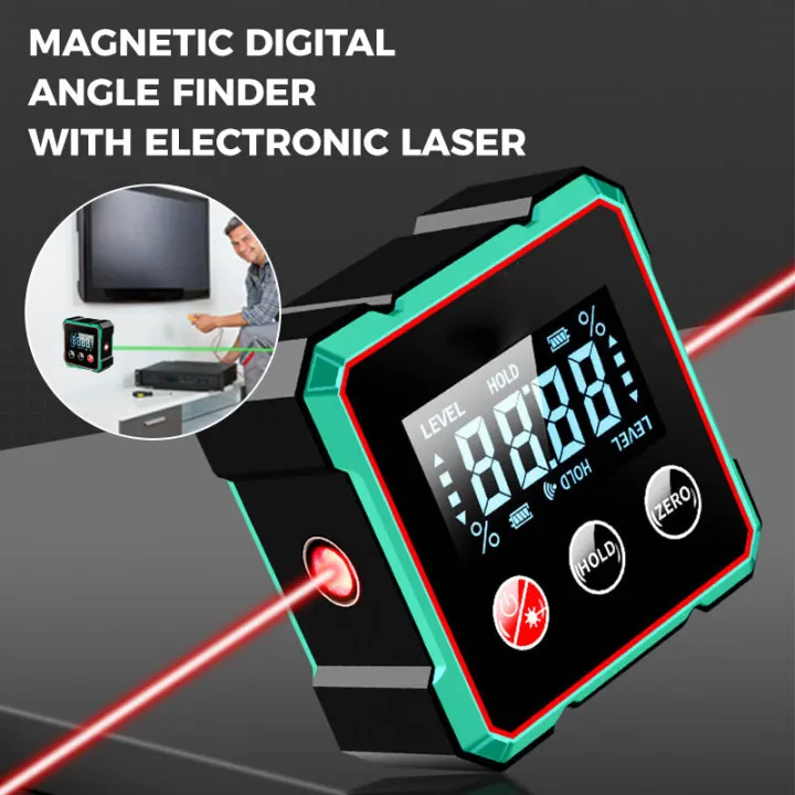 Laser Digital Protractor Inclinometer Laser Level Ruler USB Chargable ...