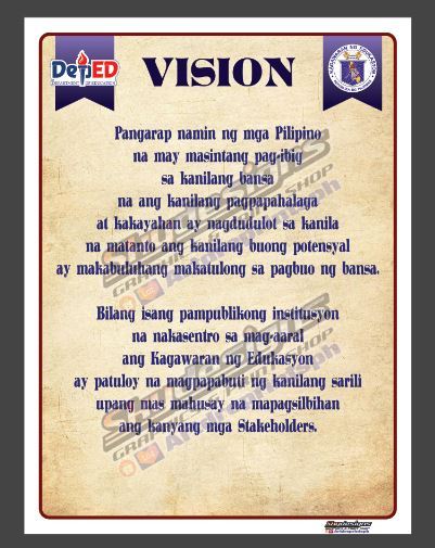 EDUCATIONAL TARPAULIN POSTER VISION TAGALOG VERSION 45X60CM | Lazada PH