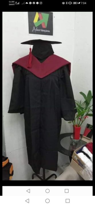 UP Inspired College Graduation toga, maroon hood, cap, and tussel ...