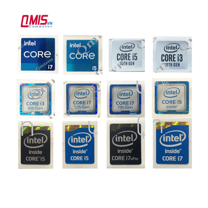 01 TEM LOGO INTEL CORE I3 I5 I7 I9 thế hệ 8 9 10 11 12 13 GEN 8 GEN 9 GEN 10 GEN 11 GEN 12 GEN ...