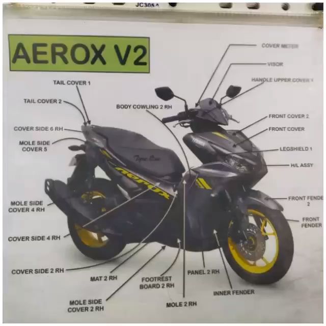 COWLING 1 AND 2 FOR AEROX V2 Y CONNECT YAMAHA GENUINE PARTS | Lazada PH