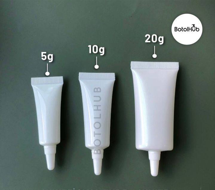 5g 10g 20g White Oval Tube with White Bullet Cap & Nozzle PT68 | Lazada