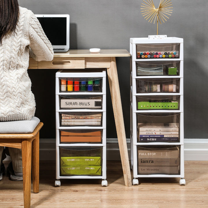 Under Desk Storage Drawer Cart with Wheels Rolling Trolley Home Office ...