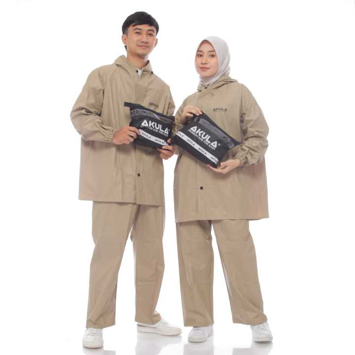 Jas Hujan Setelan Tidak Rembes dari AKULA Rain Coat Bahan PVC Tebal ...