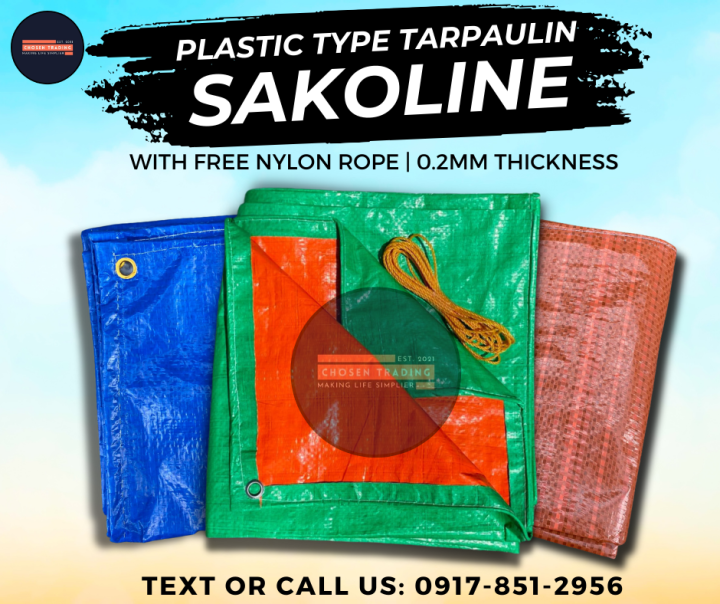 6x17FT PE TYPE SAKOLINE 100% WATERPROOF TRAPAL LONA TARPAULIN SAKO ...
