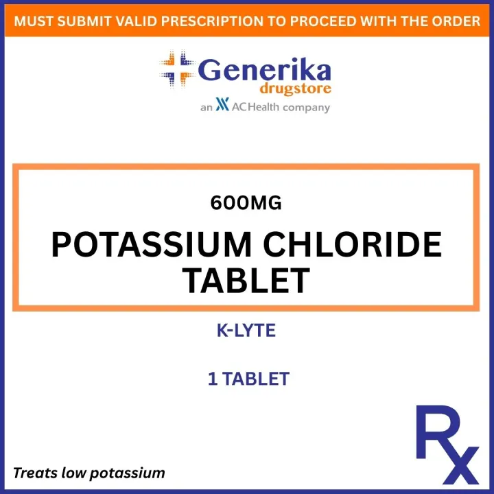 RX: POTASSIUM CHLORIDE TABLET - 600MG (K-LYTE) - NEW | Lazada PH