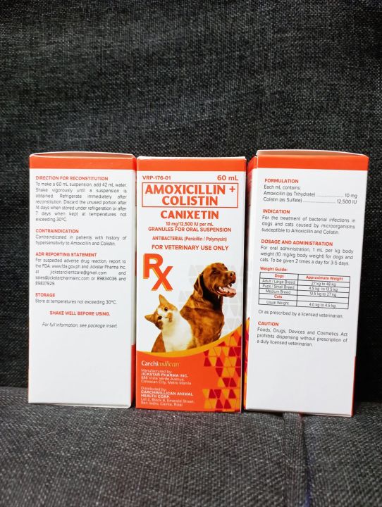 CANIXETIN 10mg (Amoxicillin+Colistin) 60ml for cats and dogs | Lazada PH