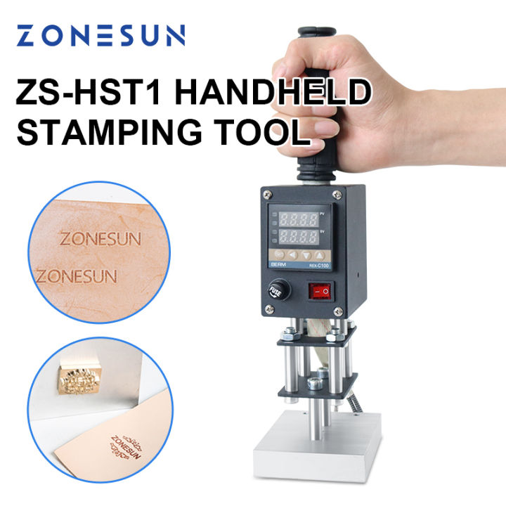 ZONESUN Handheld Hot Stamping Machine Heat Press Digital Leather Tool ...