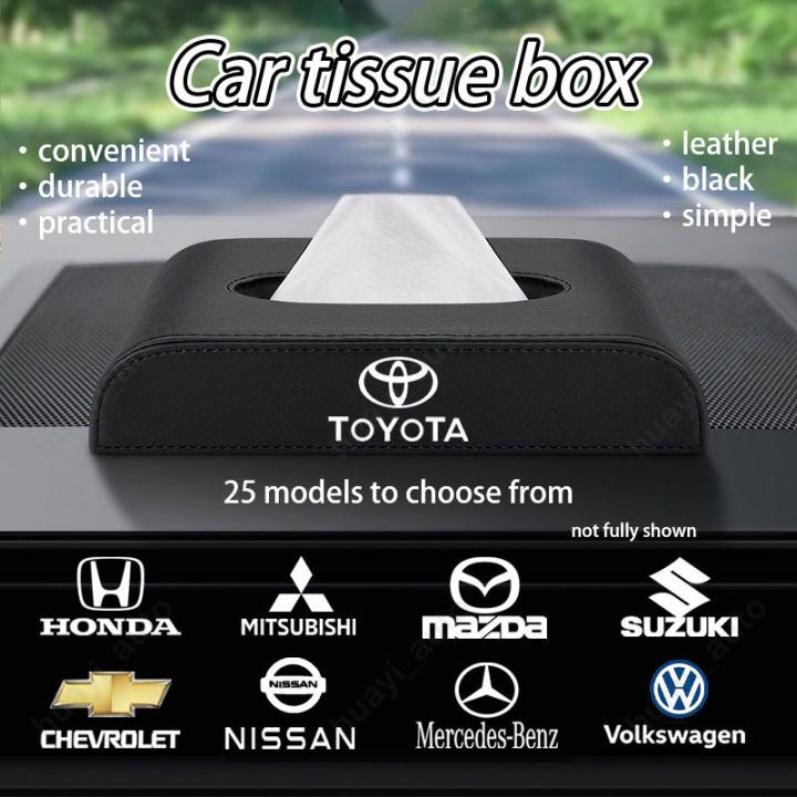 Tesla Car Luxury Leather Tissue Box Multipurpose Hanging Car ...