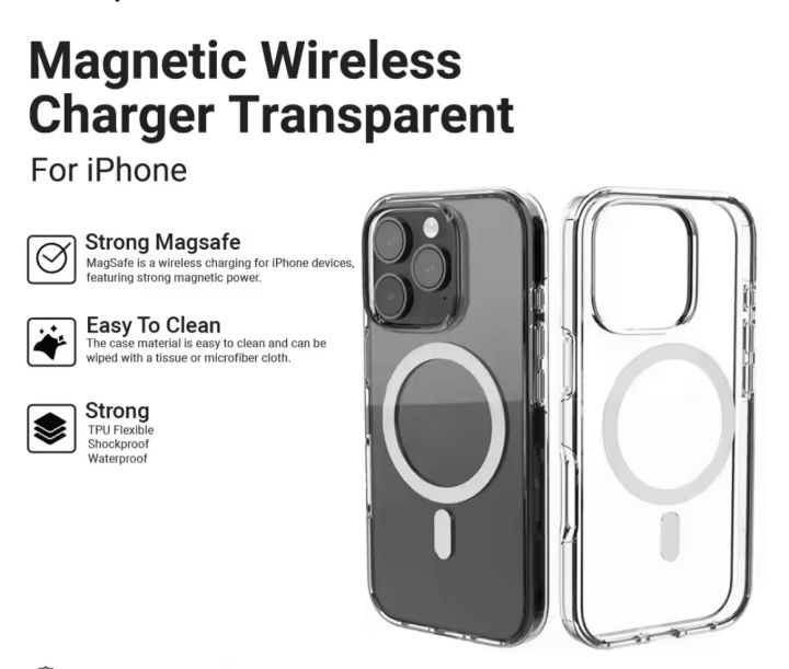 Case MagSafe Magnetic Case IP 11 12 13 Clear Hybrid Bumper Casing ...