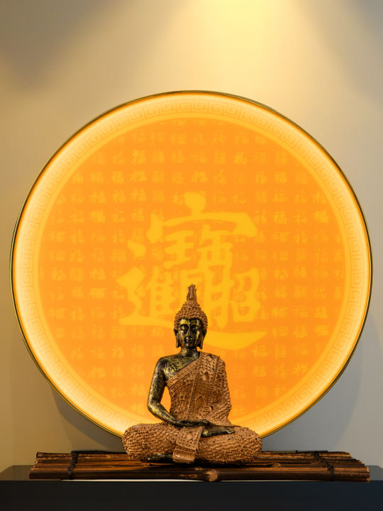 Buddha Image Backlight Lamp LED Buddha Niche round Background Light ...
